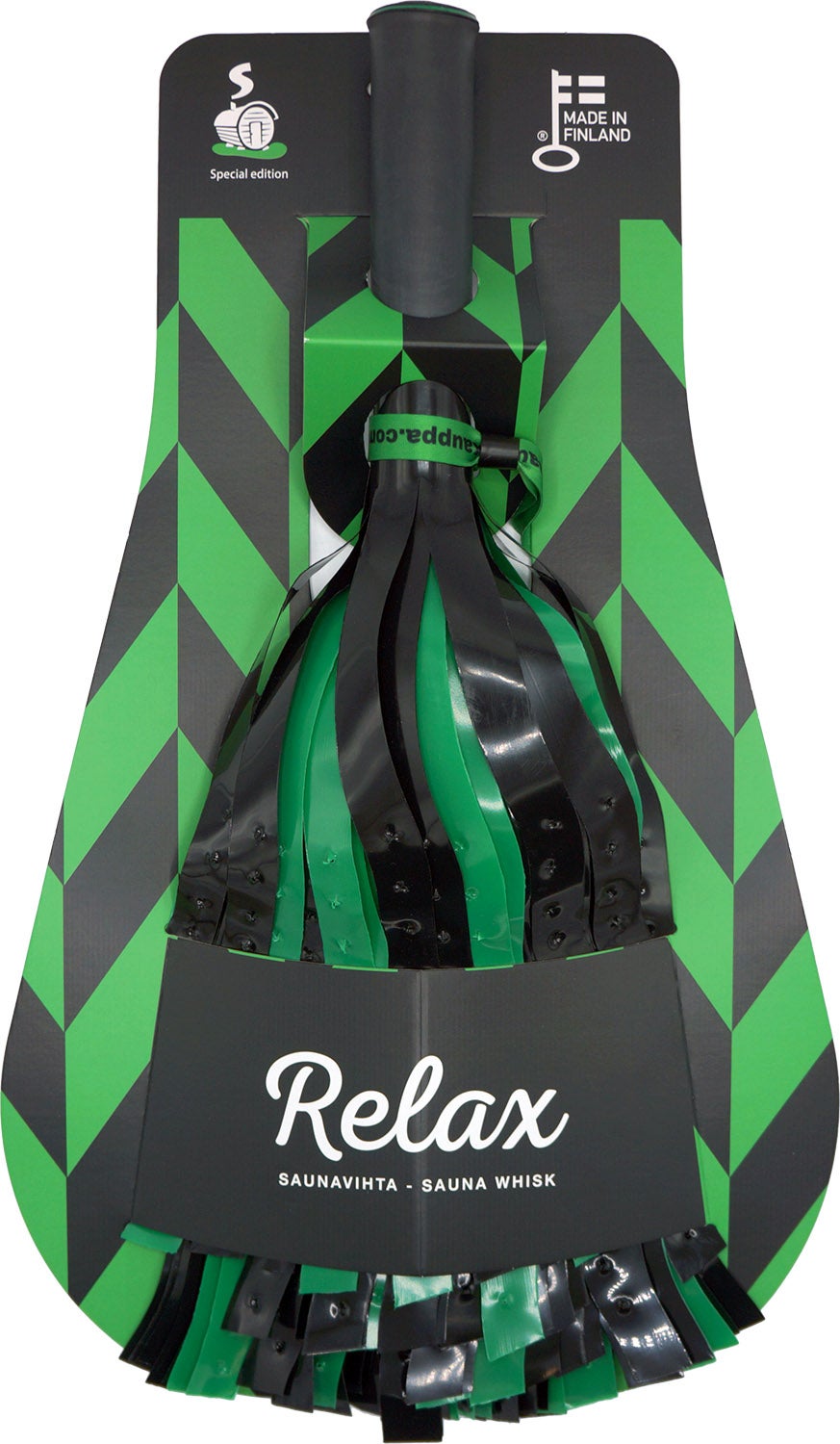 Relax Sauna Whisk, black-green (Sauna-store edition) | Sauna-store.com